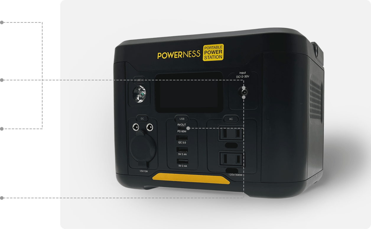 Powerness HikerU300 Portable Power Station Giant Power Bank with AC ...