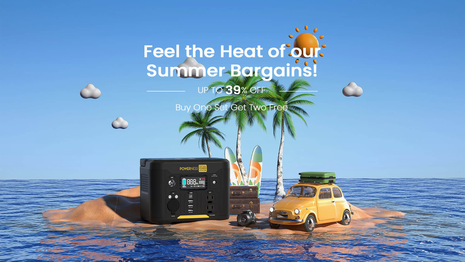 Powerness Solar Generator Outdoor Portable Power Station and Solar ...