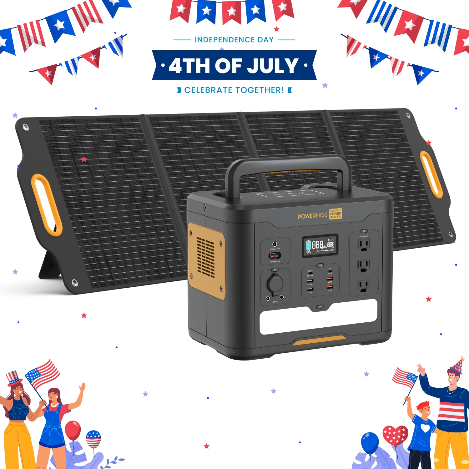 Powerness Solar Generator Kit. LifeFO4 battery safe and stable ...